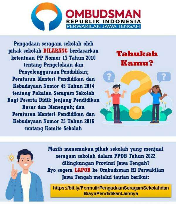 Tegas! Ombudsman Jawa Tengah Wanti-wanti, Sekolah Jangan Berjualan ...
