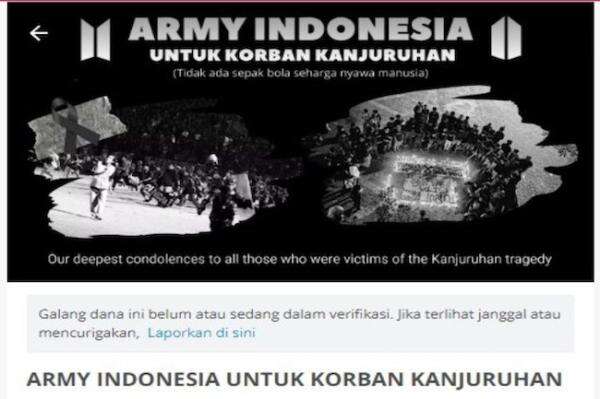 Keren! ARMY Indonesia Galang Dana Tragedi Kanjuruhan, Tembus Rp447 Juta ...