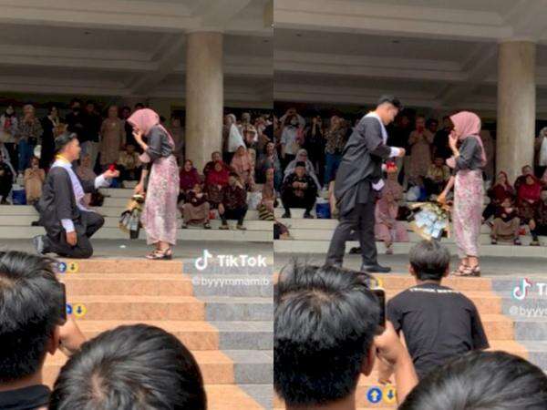 Viral, Momen Anak Teknik Lamar Kekasih Usai Wisuda, Sukses Bikin Baper ...