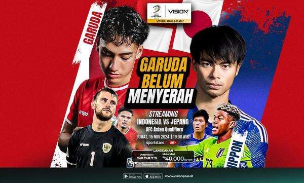 Jadwal dan Link Live Streaming Vision+ Timnas Indonesia vs Jepang di Kualifikasi Piala Dunia ...