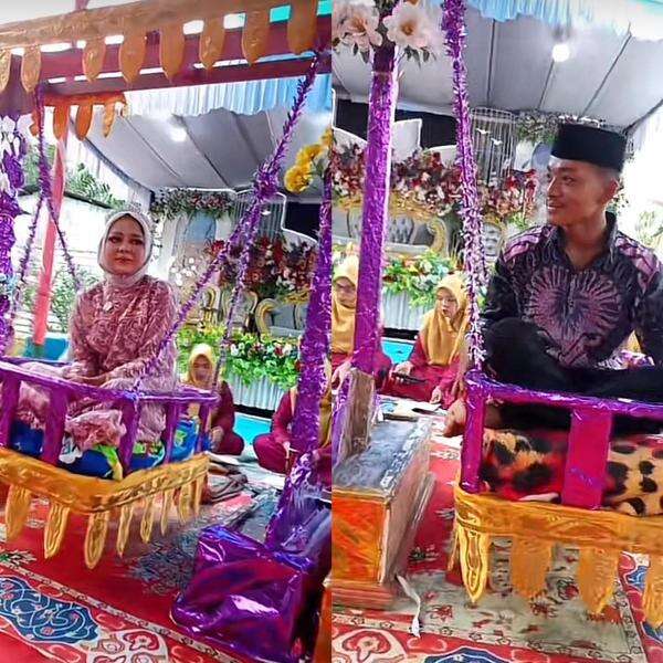 Viral Tradisi Unik Mengayun Pengantin di Kuala Bangka, Simbol Kasih ...